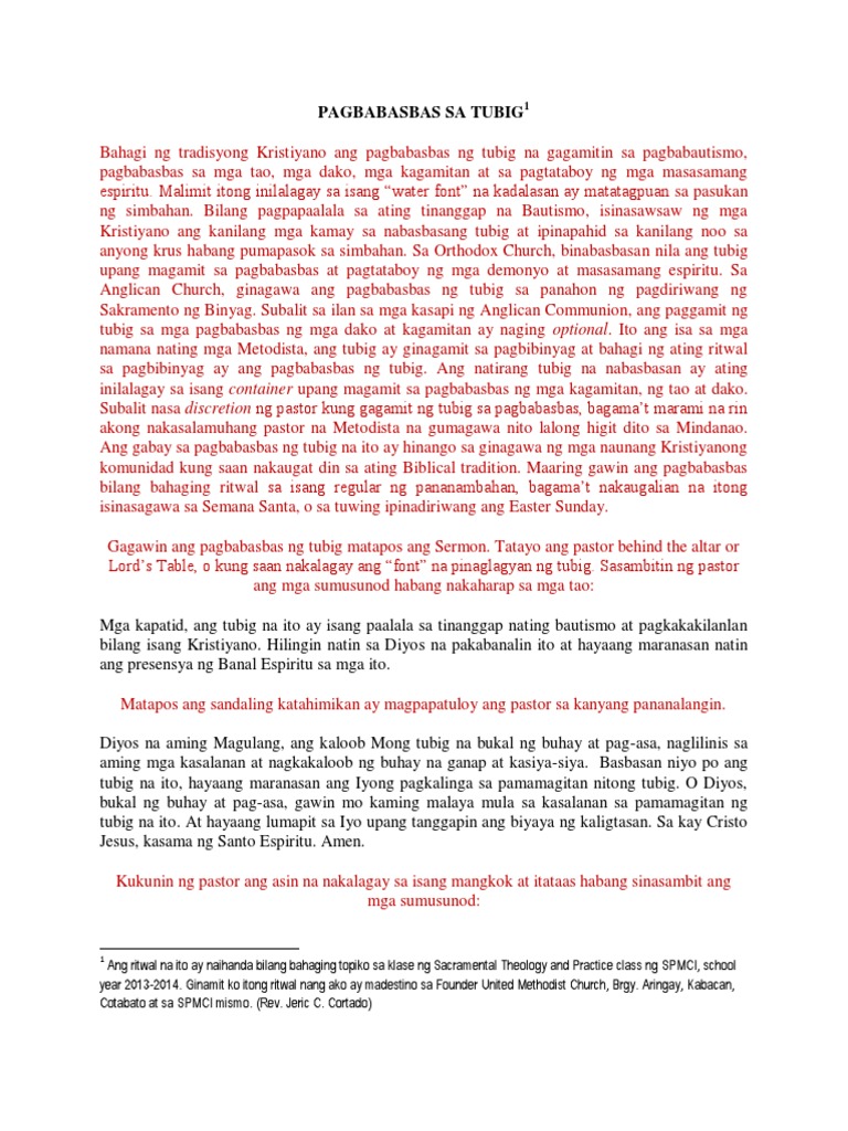 Pagbabasbas Sa Tubig PDF | PDF