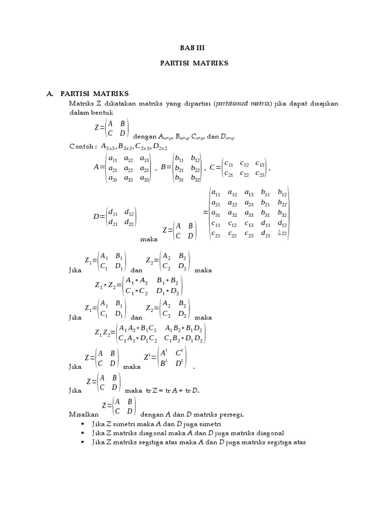 Bab Iii - Matriks Partisi | PDF