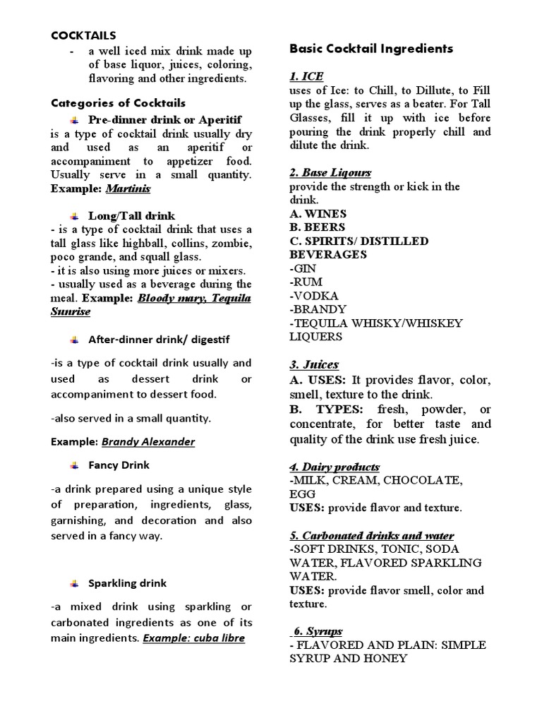 COCKTAILS | PDF | Drink | Cocktails