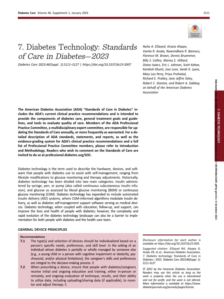 Diabetes Technology | PDF | Diabetes Management | Glycated Hemoglobin