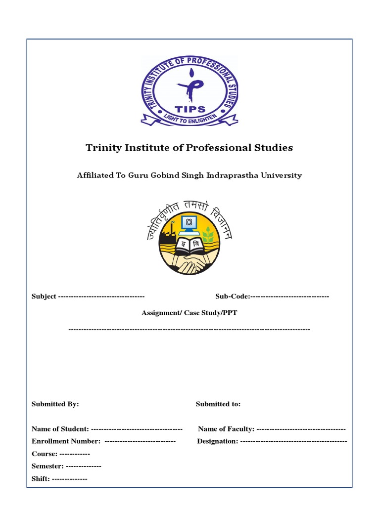 Assignment Front Page Template | PDF