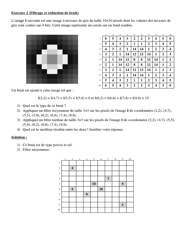 Exercice 2 (Filtrage Et Réduction de Bruit) | PDF
