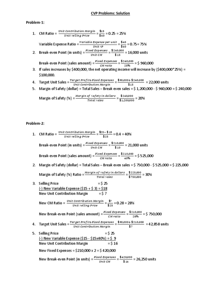 CVP Solution PDF | PDF | Business Process | Accounting