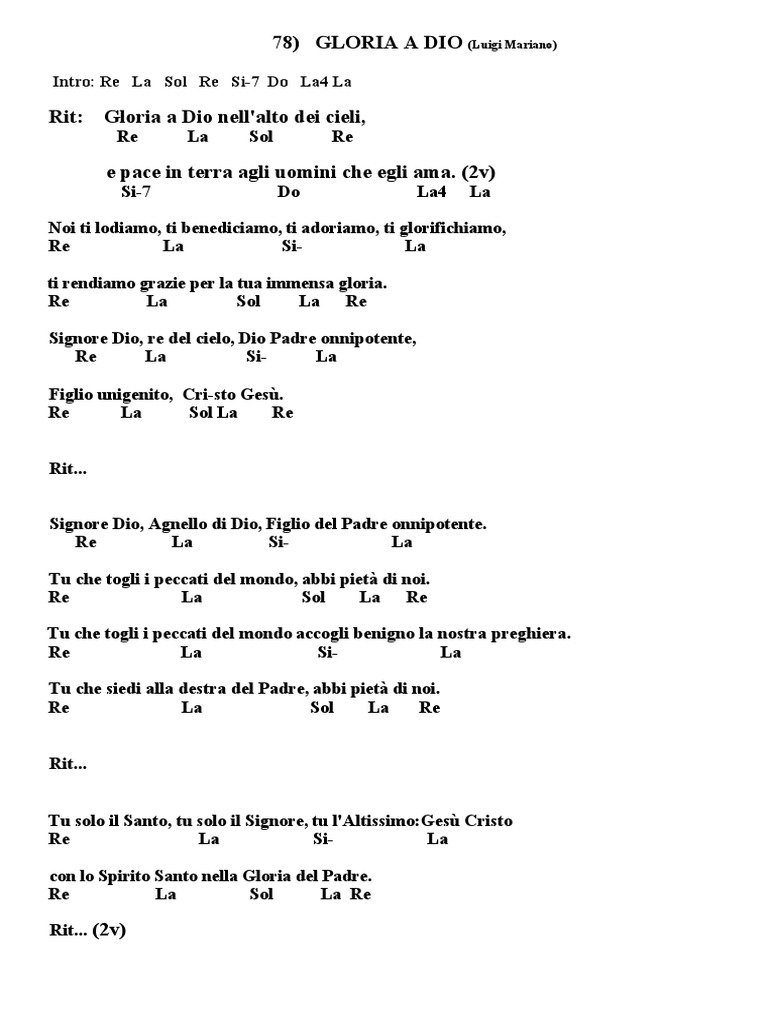 78-Gloria A Dio (L. Mariano) - P | PDF