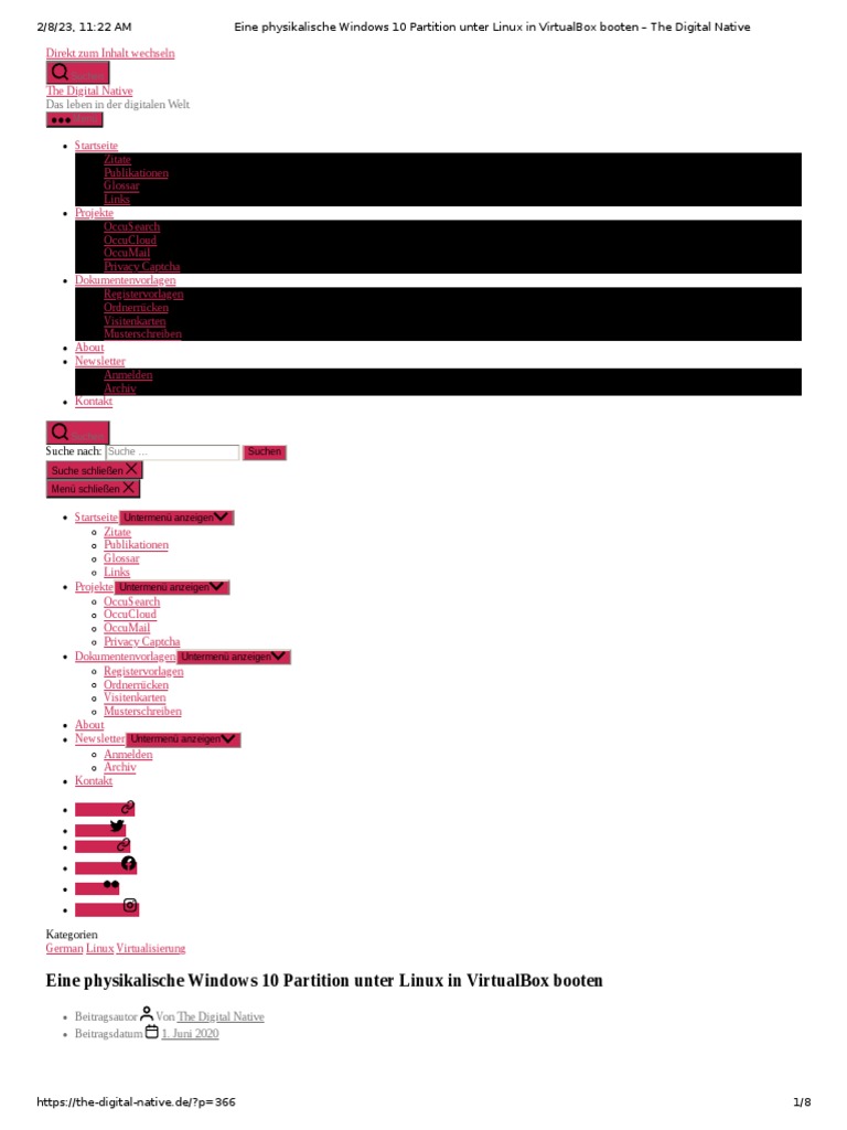 Boot Windows10 Physical Partition Under Linux VBox PDF | PDF