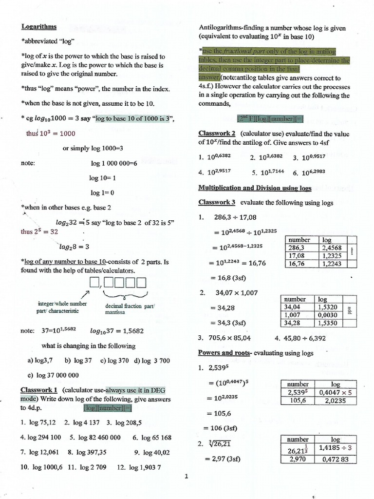 Logarithms HP PDF | PDF
