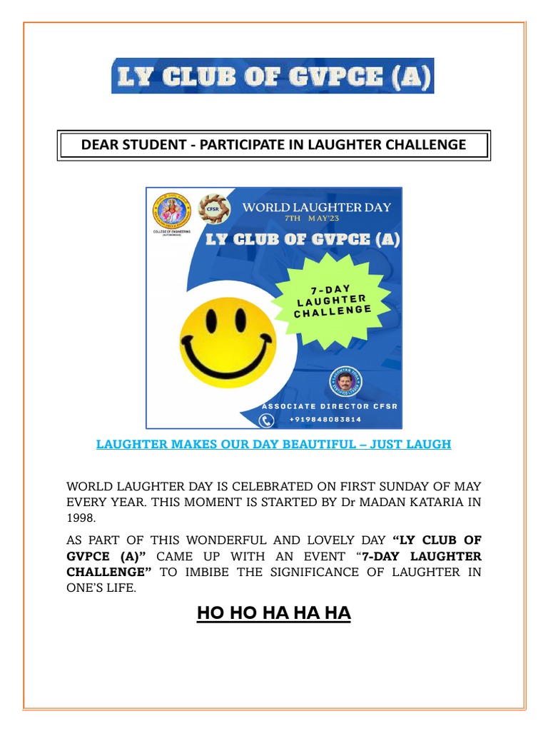 Participation - Laughter Challenge PDF | PDF