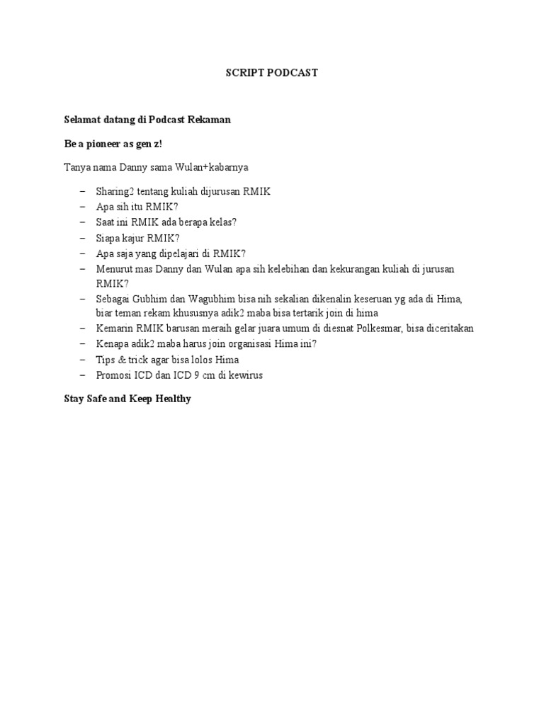 Script Podcast | PDF