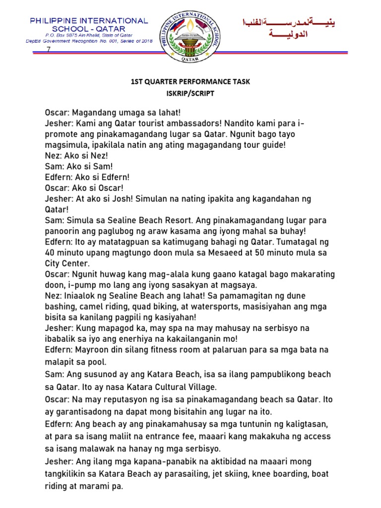 Group1 Filipino Script | PDF