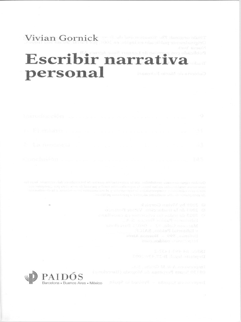 Escribir Narrativa Personal | PDF