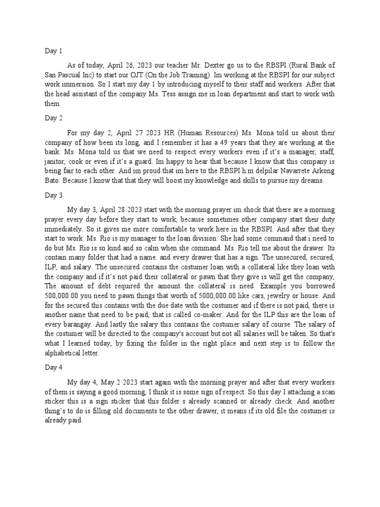 Immersion Journal | PDF