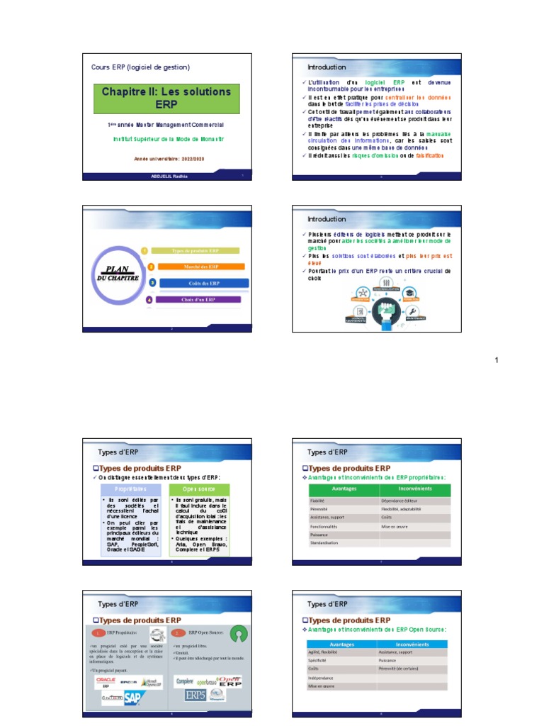 Solutions ERP : Guide de Choix et Coûts | PDF | Progiciel de gestion ...