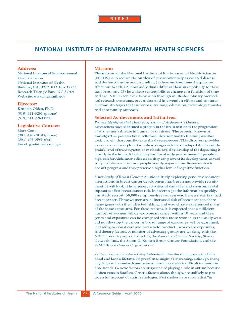Niehs PDF | PDF | Autism Spectrum | Cancer