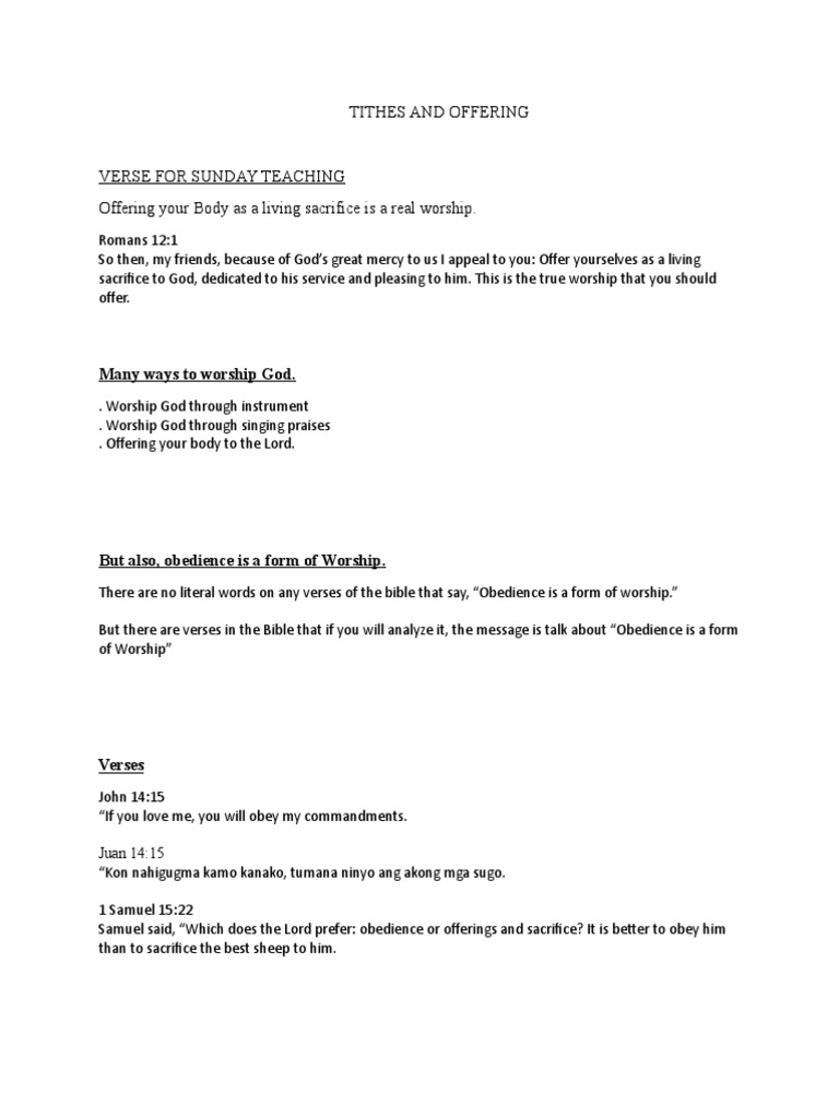 Tithes and Offering | PDF