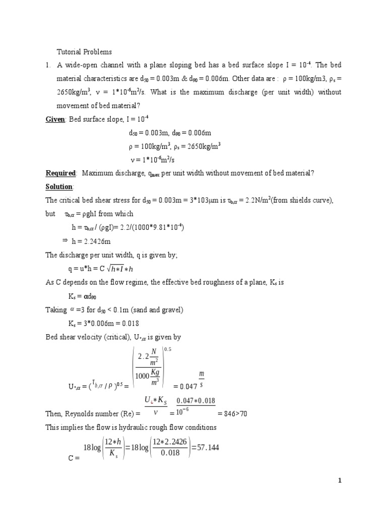 Tutorial Problems Pdf Physical Geography Earth Sciences 