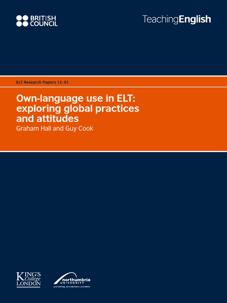 Own-Language Use in ELT Practices | PDF | Language Education | Teachers