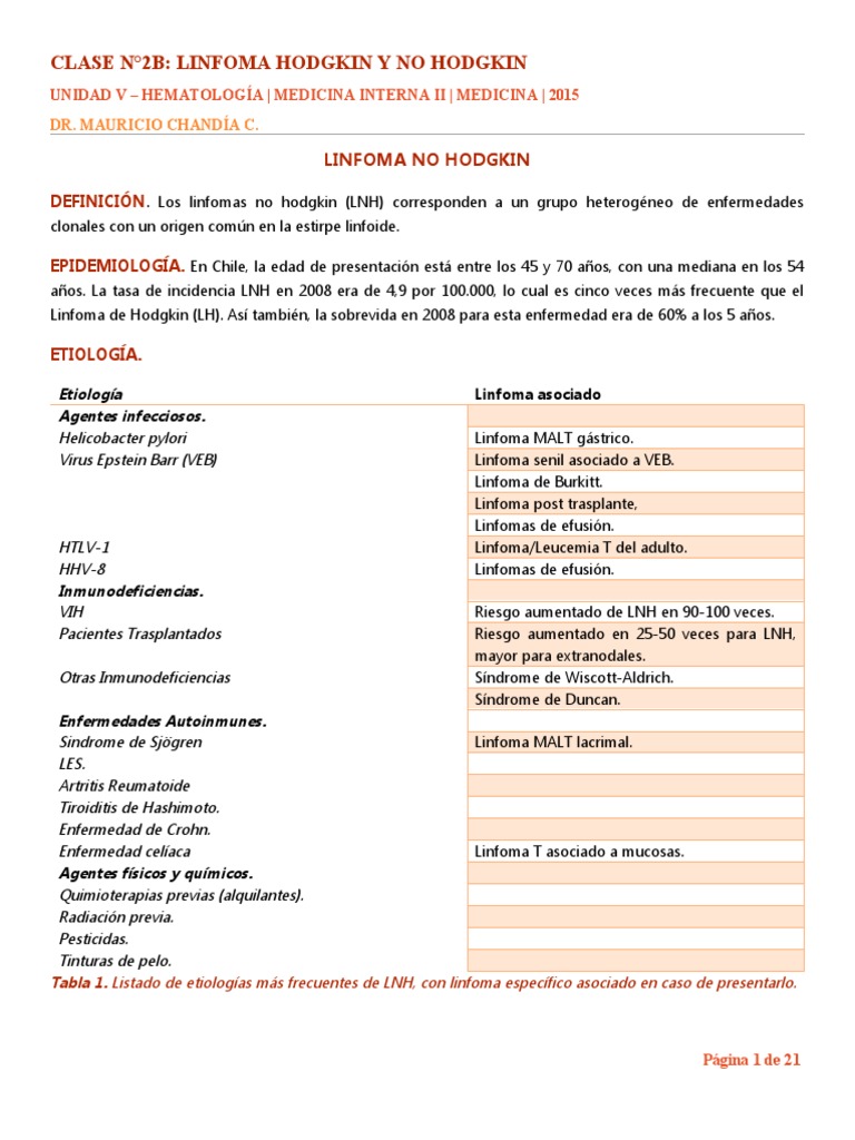 2b. Linfoma Hodgkin y No Hodgkin | PDF | Linfoma | Célula B