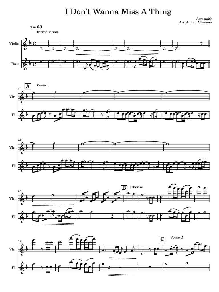 I Dont Wanna Miss A Thing PDF | PDF | Musical Forms | Songs