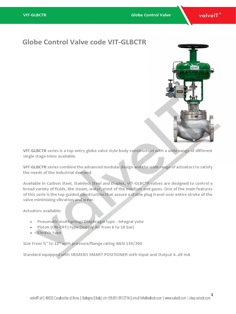 Vit GLBCTR PDF | PDF | Valve | Actuator