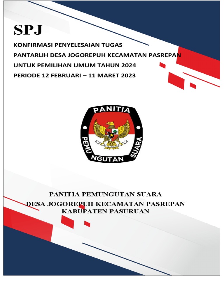 Cover SPJ Pemilu 2024 Desa Jogorepuh | PDF