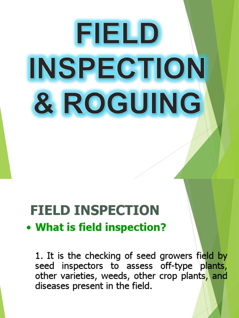 Field Inspection & Roguing | Download Free PDF | Rice | Flowers
