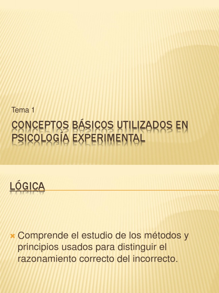 Tema 1. Conceptos Basicos Utilizados en Psicologia Experimental | Razón | Ciencia