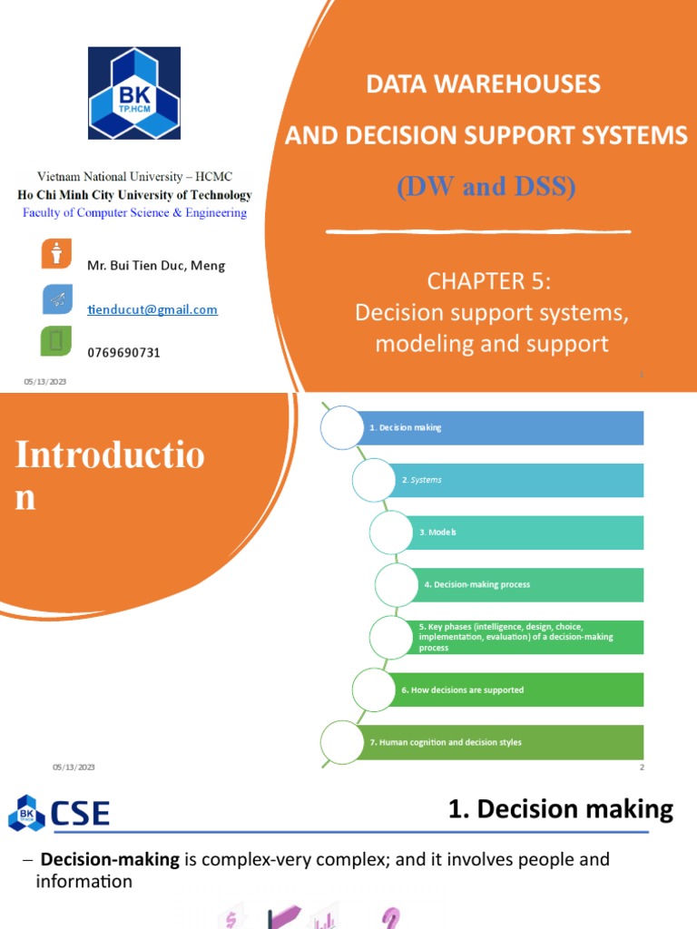CHAPTER - 5 - Decision Support Systems, Modeling and Support - Cont ...