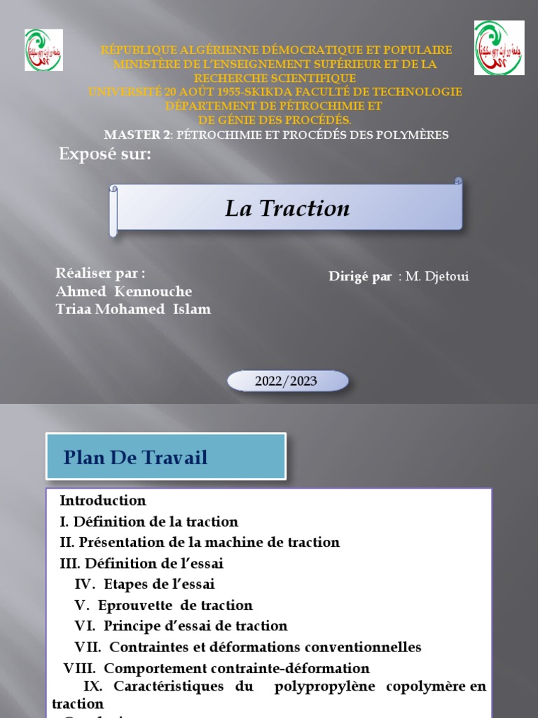 Decument de Traction Ahmed1 | PDF | Élasticité (Physique) | Déformation ...