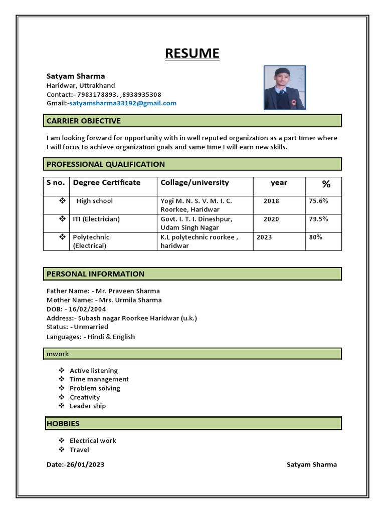 Satyam Sharma Resume | PDF