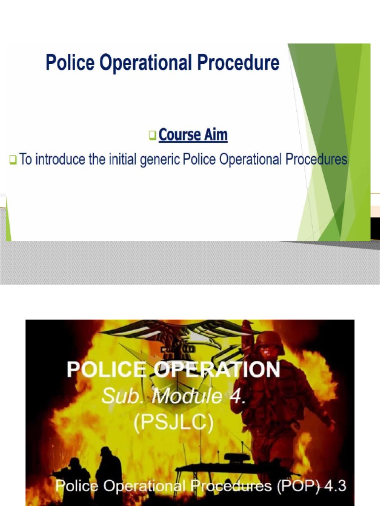 PSJLC - Police Operational Procedure | PDF
