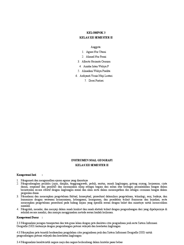 Instrumen Soal Awal | PDF