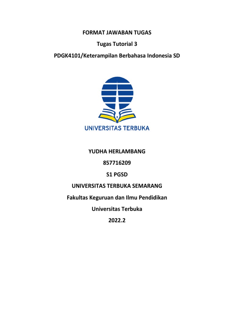 TT3 Keterampilan Berbahasa Indonesia SD | PDF