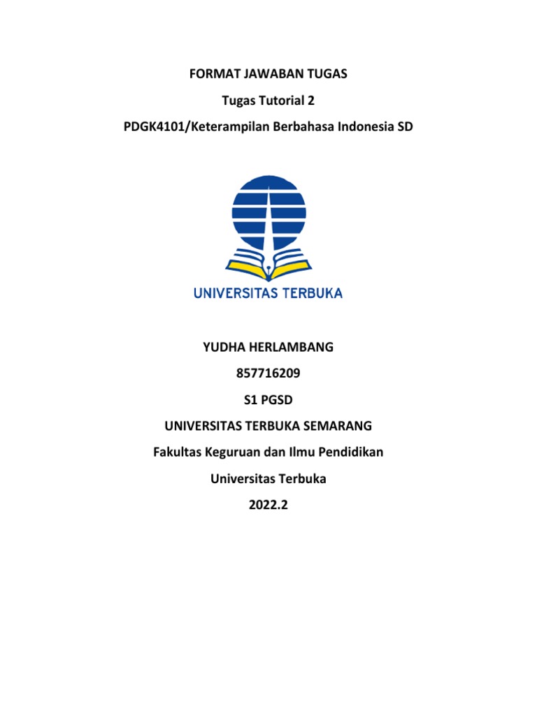 TT2 Keterampilan Berbahasa Indonesia SD | PDF