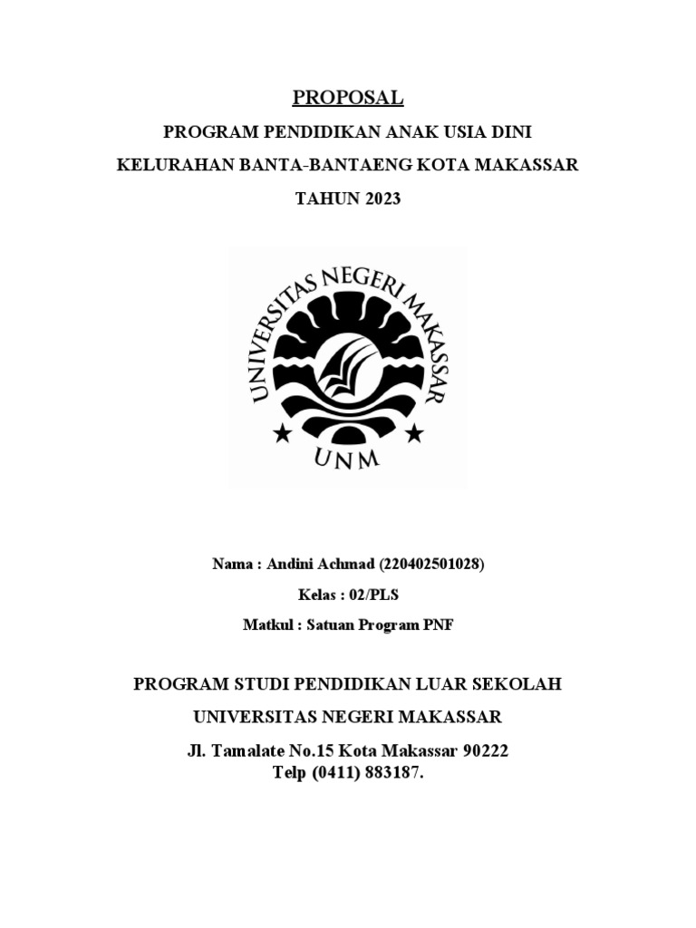 Proposal PNF | PDF | Karier & Perkembangan | Ilmu Sosial