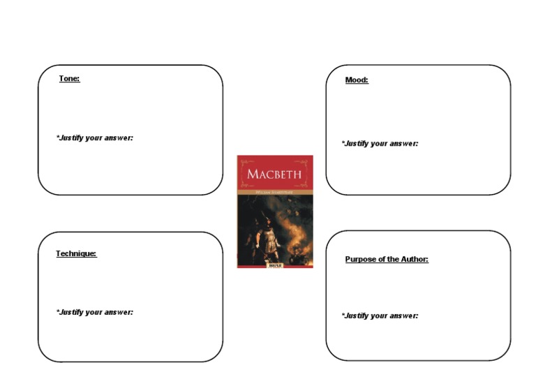 Macbeth - Tone-Mood-Technique and Author S Purpose-Work-Sheet | PDF