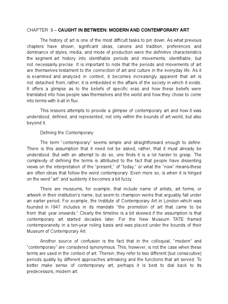 Modern vs. Contemporary Art Explained | PDF