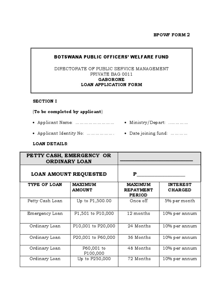 Fund Loan Form PDF | PDF | Loans | Business