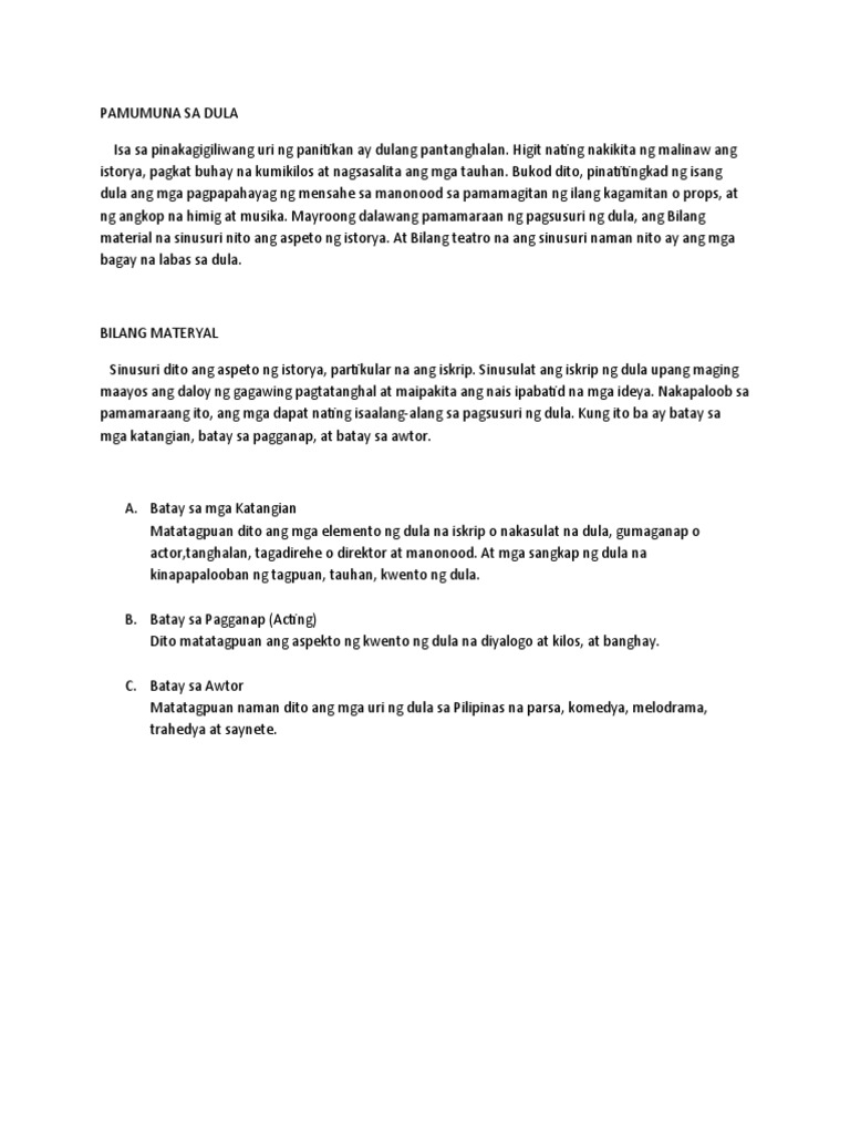 Pamumuna Sa Dula | PDF