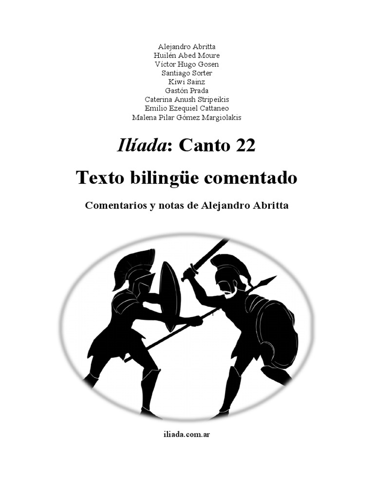 Abritta Et Al. 2022 Iliada. Canto 22 PDF | PDF | Héctor | Aquiles