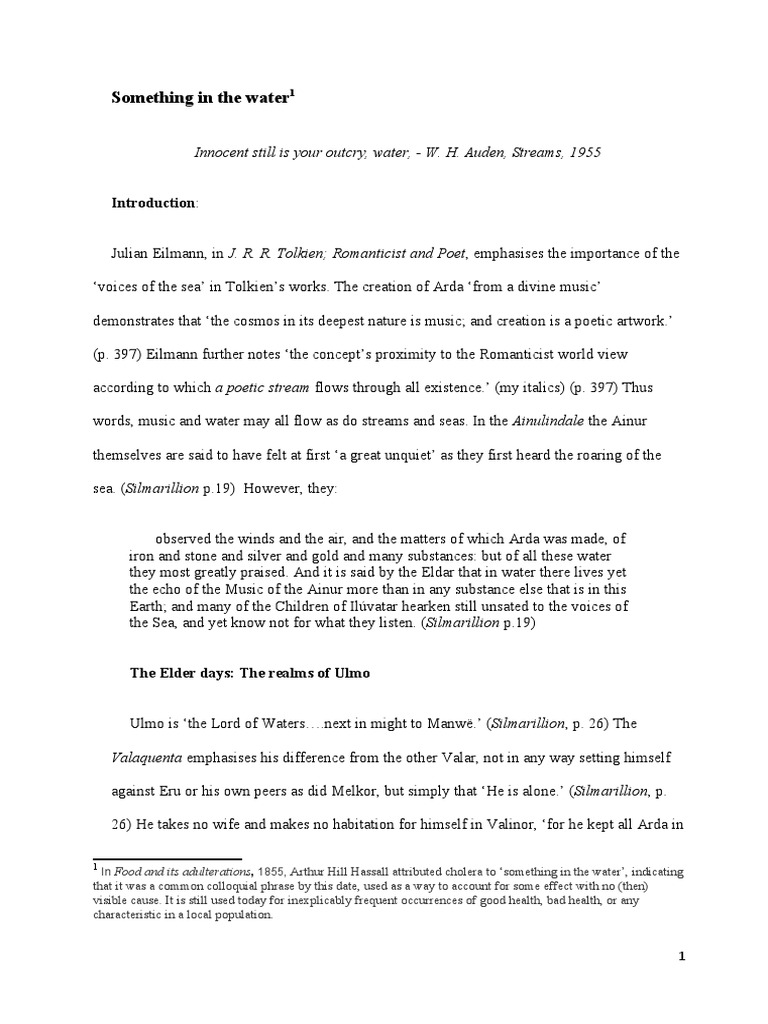Something in The Water | PDF | Bilbo Baggins | Mythopoeia