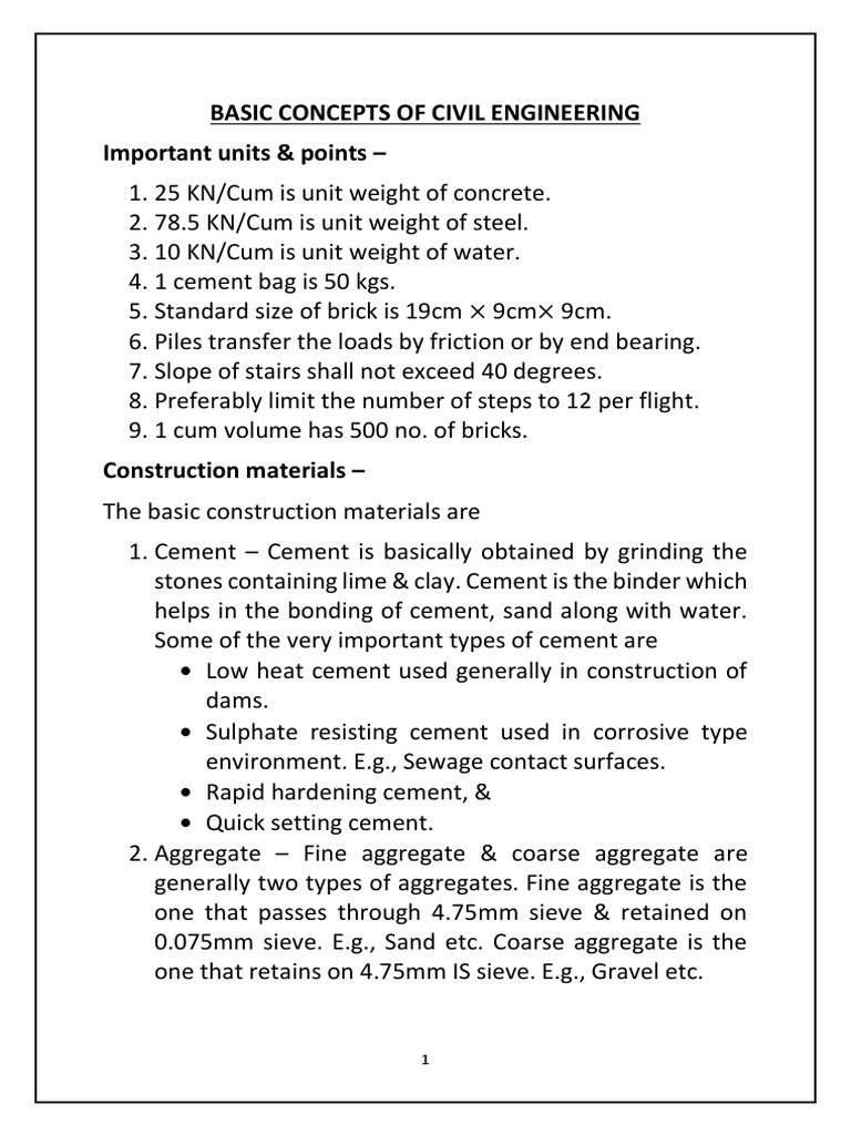 BASIC CONCEPTS OF CIVIL ENGINEERING PDF File. | PDF | Strength Of Materials | Bending