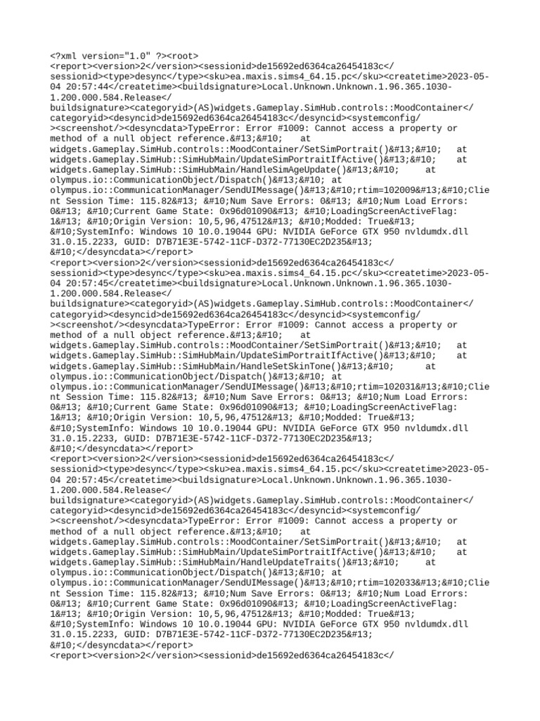 Sims 4 Desync Error Report | PDF | Graphics Processing Unit | X86 Architecture
