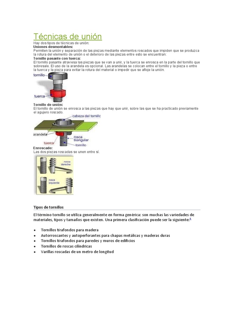 Tipos de Tornillos | PDF | Tornillo | Remache