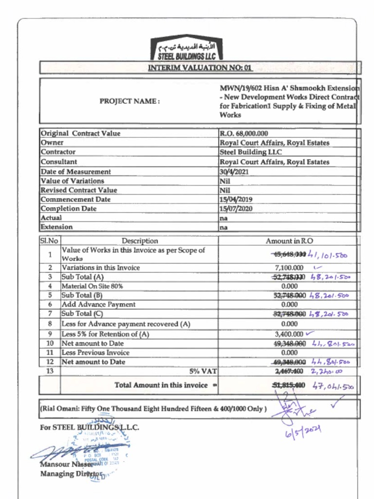 Invoice No;01- Steel Building.pdf | PDF