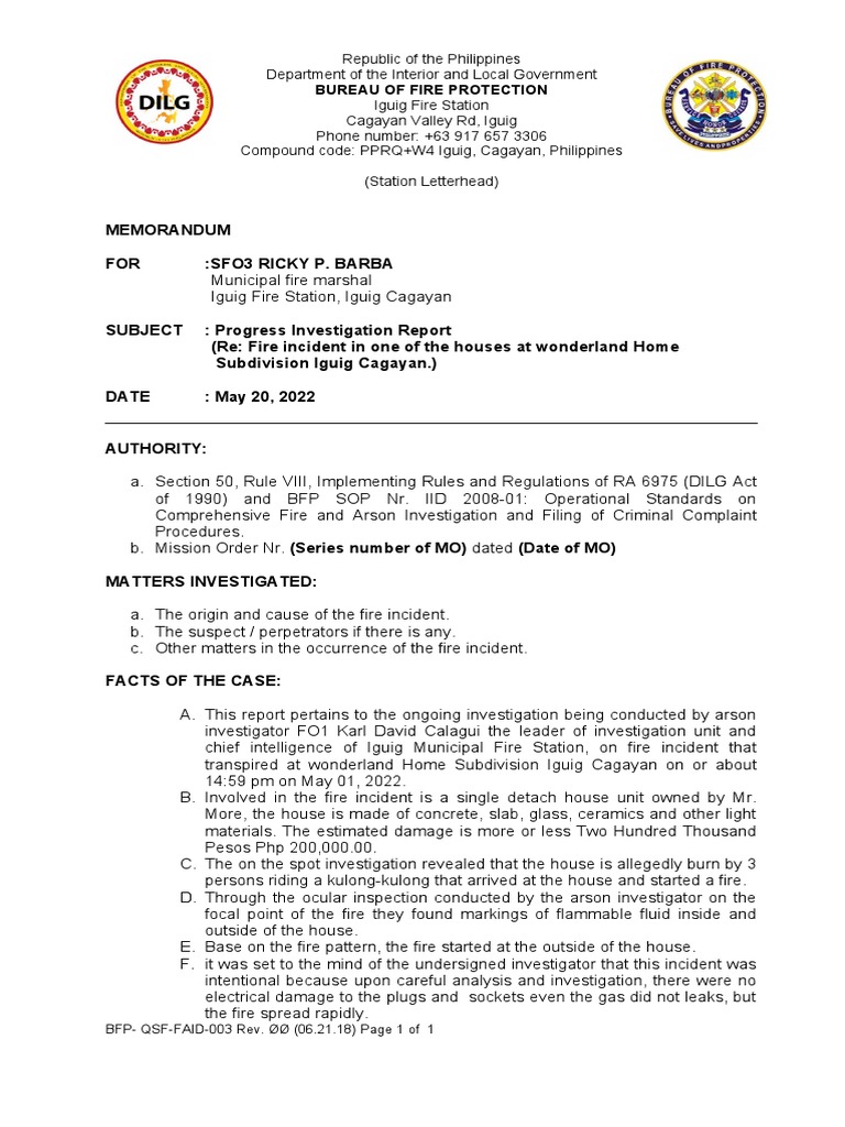 3F Progress Investigation Report Rev00 062118 | PDF | Crimes | Crime ...