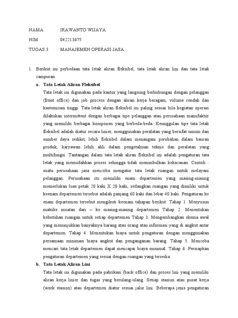 Tugas 3 Manajemen Operasi Jasa | PDF