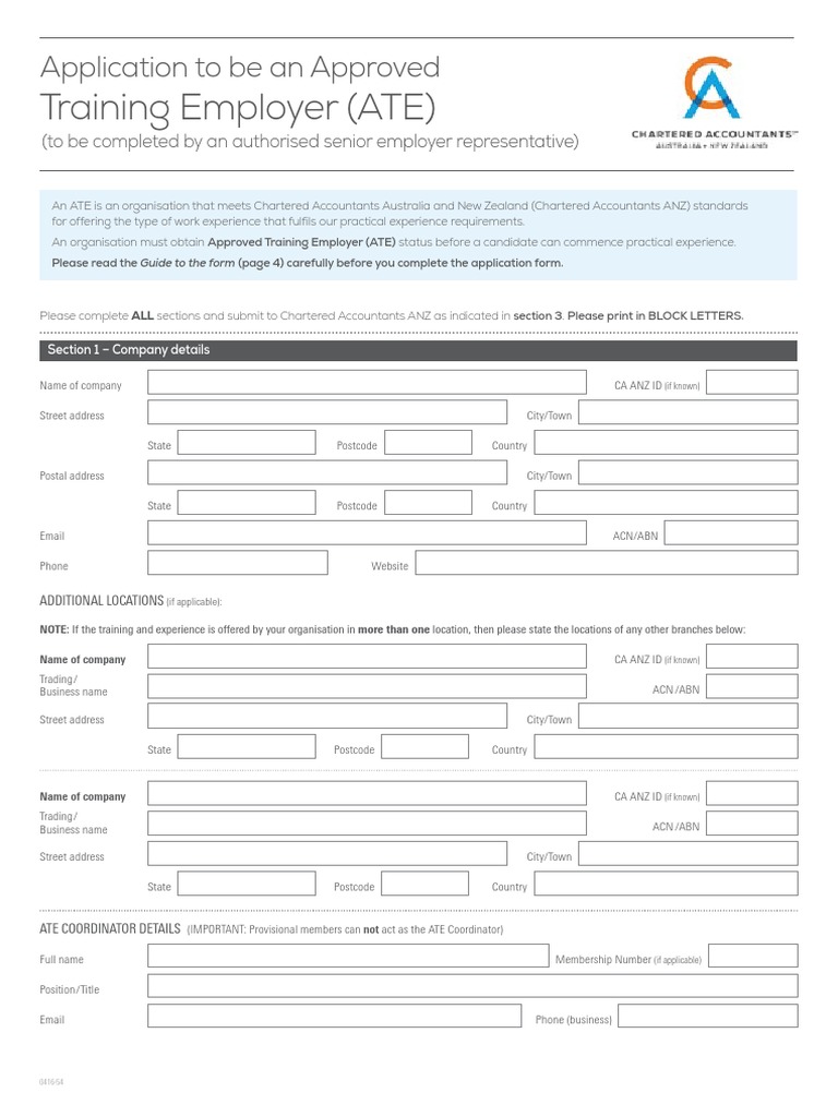 Application To Be An Approved Training Employer PDF | PDF | Accountant ...