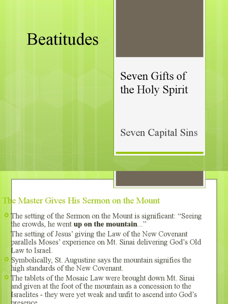 Beatitudes. Seven Gifts of The Holy Spirit Seven Capital Sins | PDF ...