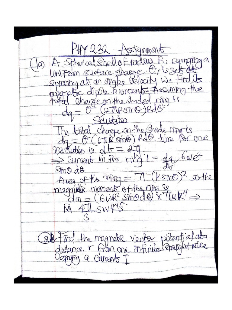 PHY 232 2nd ASS PDF | PDF