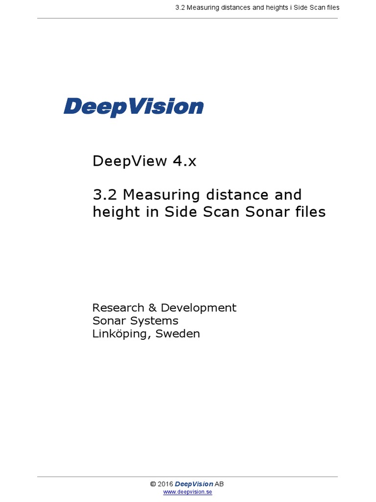 3.2 DeepView MeasuringdistancesandheightsinSideScanSonarfiles | PDF | Angle | Image Scanner